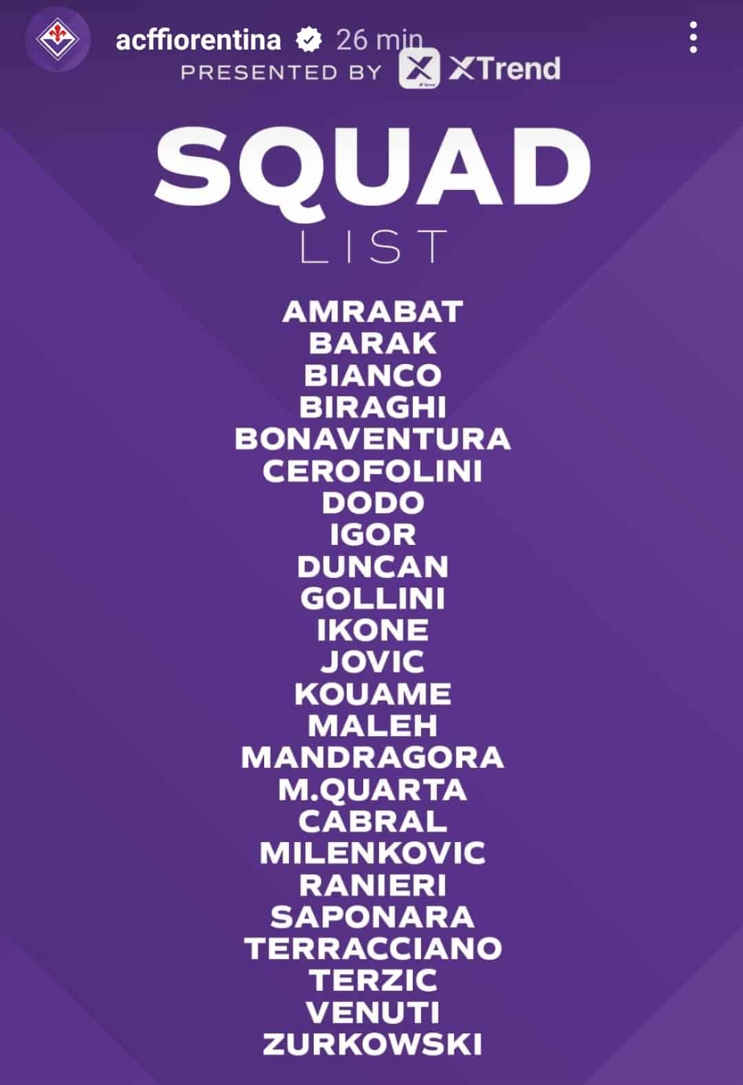 I convocati della Fiorentina per lo Spezia. Fuori Nico Gonzalez e ... I convocati della Fiorentina per lo Spezia. Fuori Nico Gonzalez e ...