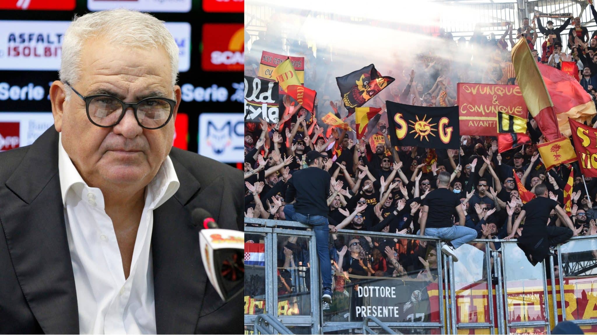 A Lecce come a Firenze, i tifosi contestano Corvino e cantano ... A Lecce come a Firenze, i tifosi contestano Corvino e cantano ...